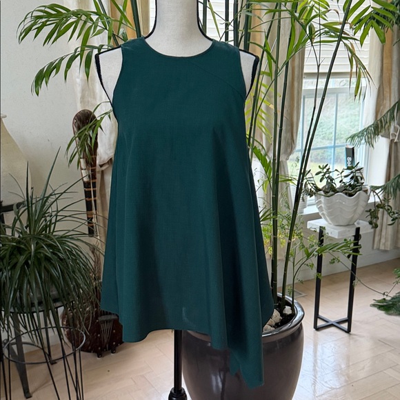 COS | Tops | Cos Asymmetrical Dark Green Top | Poshmark